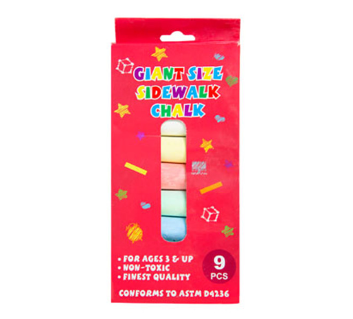 9pc 4" Jumbo Sidewalk Chalk