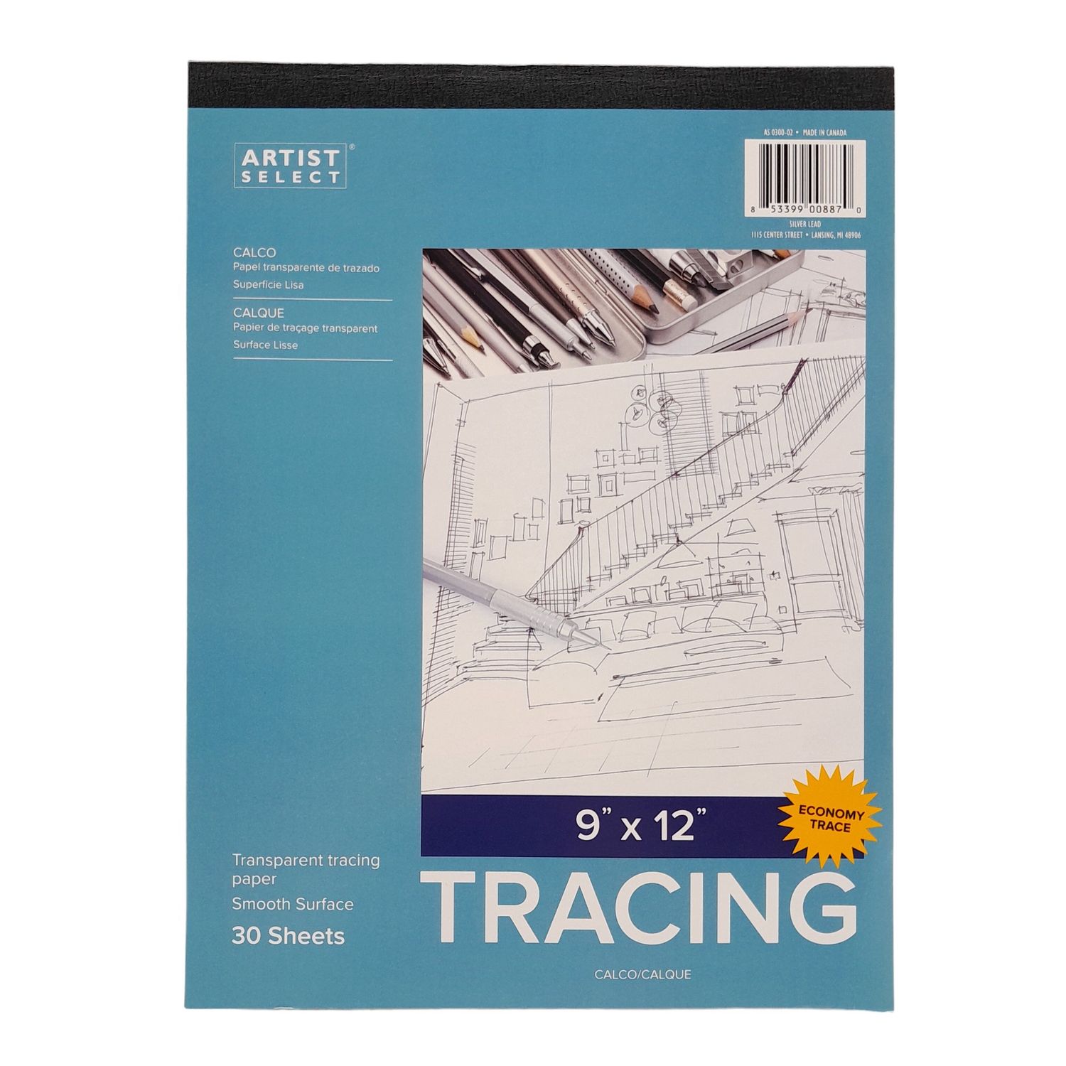 9"x12" 30 Sheet Tracing Paper Pad