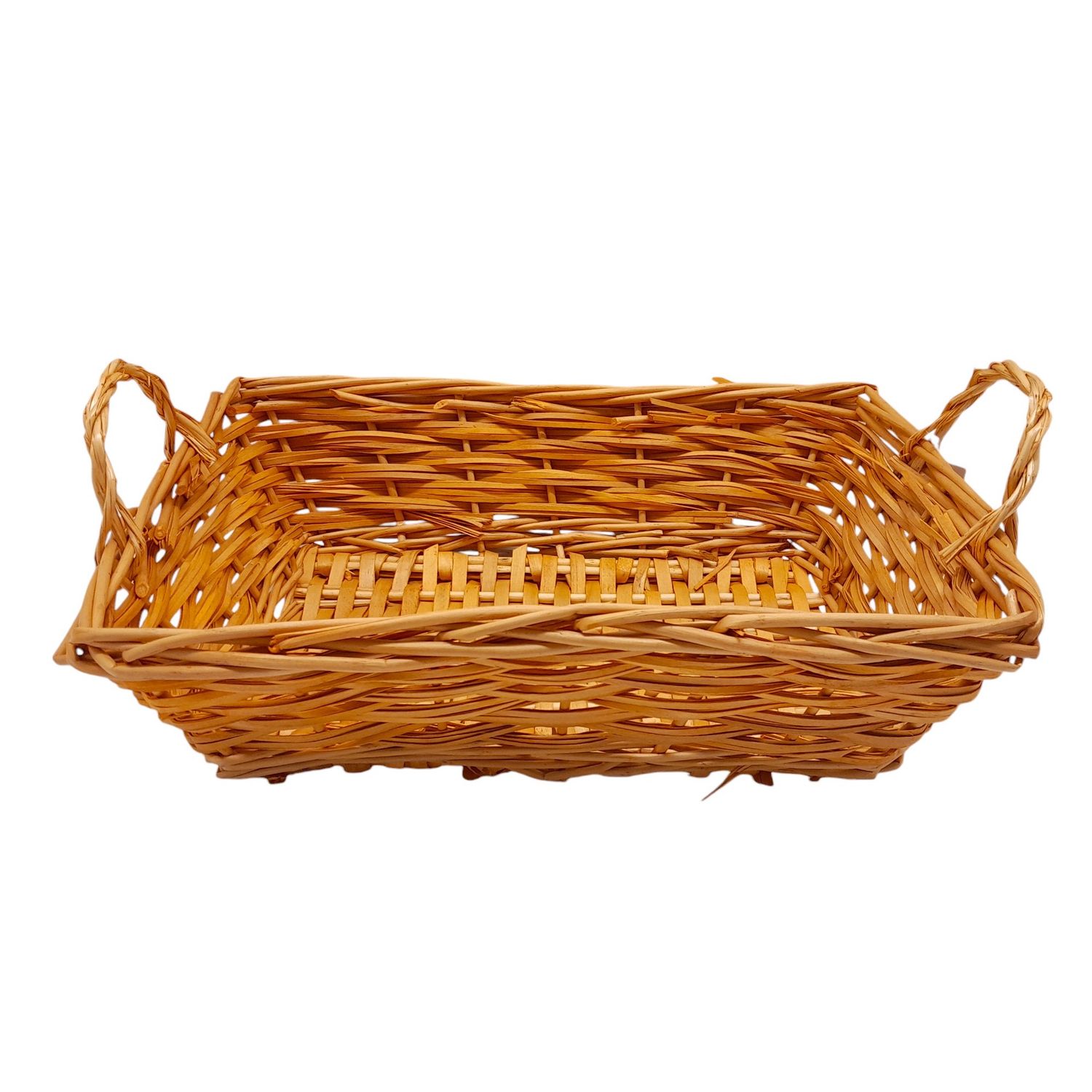 Double Handle Rectangle Basket Natural (LG)