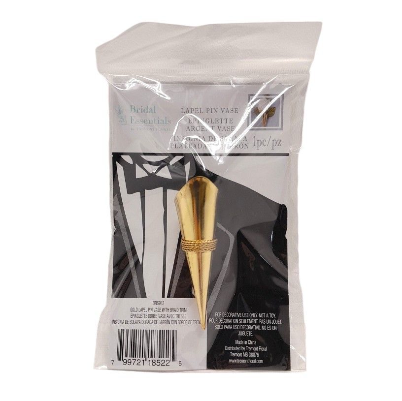 2.5" Lapel Pin w/Braided Trim/3/4" Opening Gold