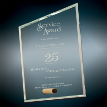 Slanted Rectangle Glass with Gold Pin