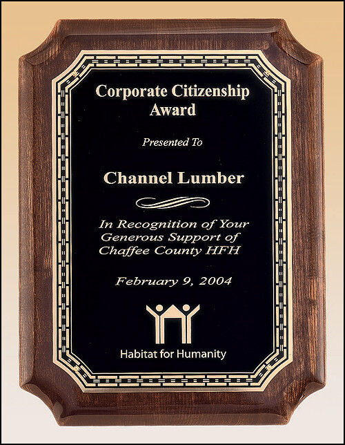 Walnut stained piano finish board with link design plate