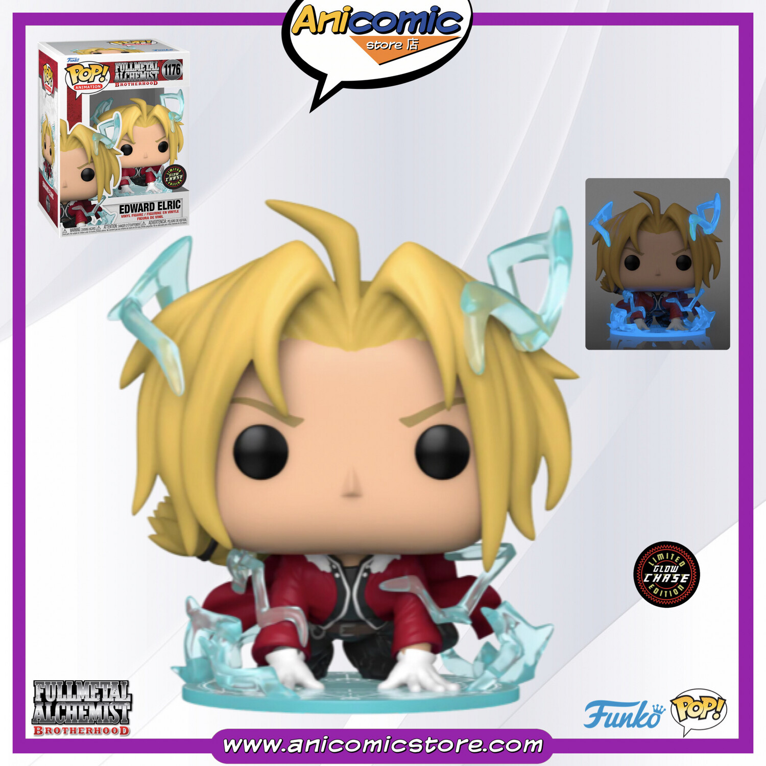 Funko Pop Edward Elric - GITD - Chase Edition - Fullmetal Alchemist ...