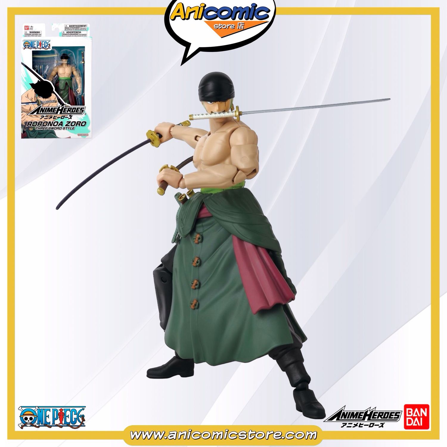 Anime Heroes Roronoa Zoro Three Sword Style - One Piece
