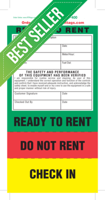 RTR - Ready to Rent Equipment Tags