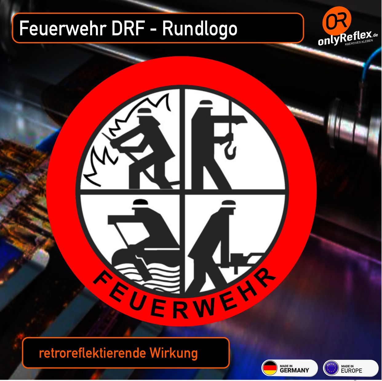 Feuerwehr Rundlogo mit DFV Logo Aufkleber