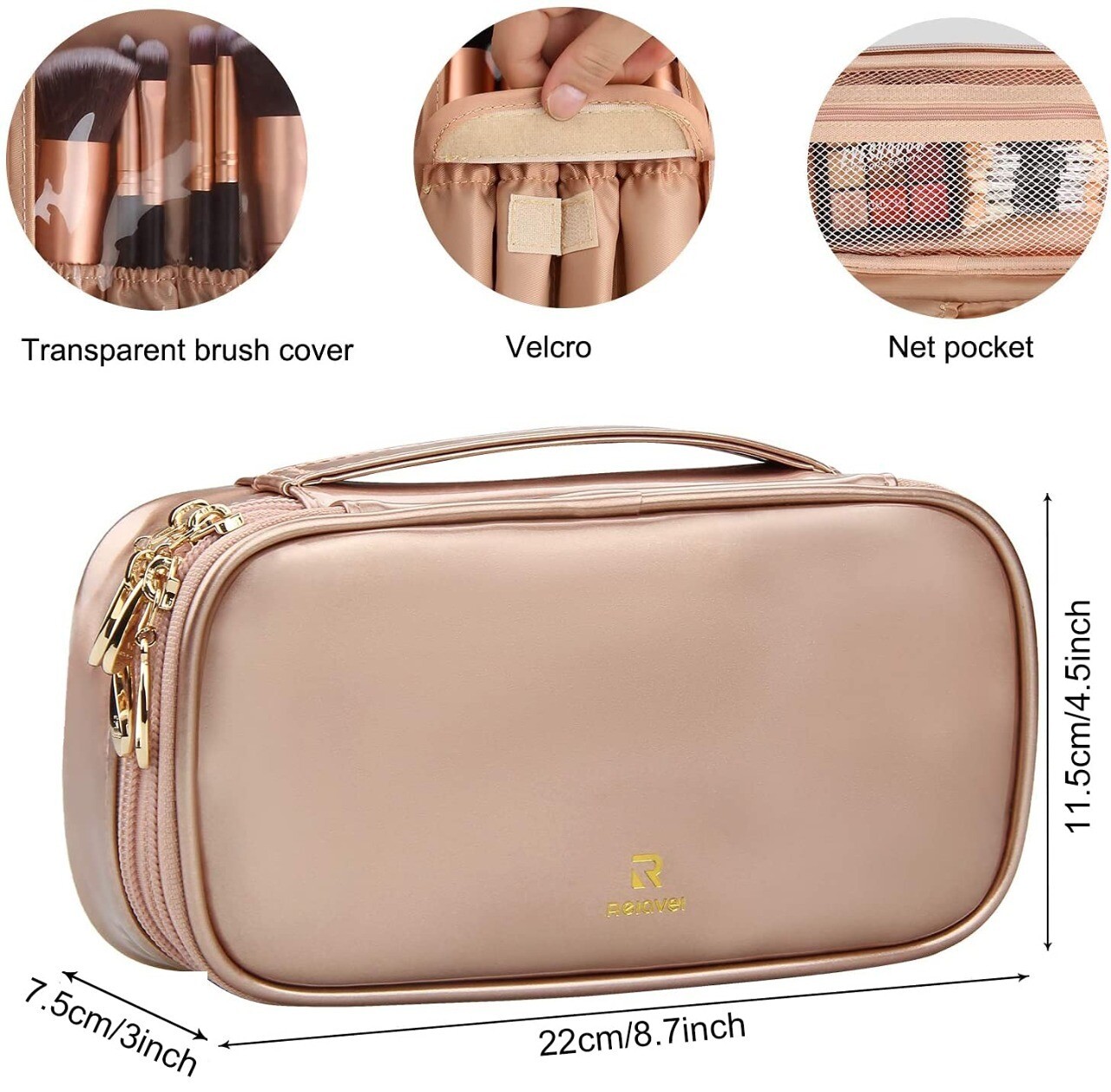 Cosmetiquera Rose gold pequeña