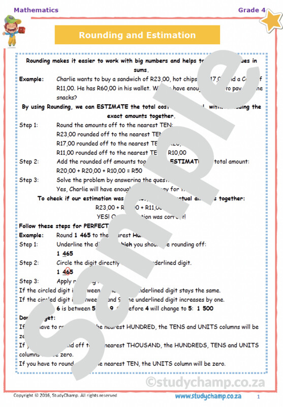 Grade 4 Mathematics workbook: Rounding and Estimation