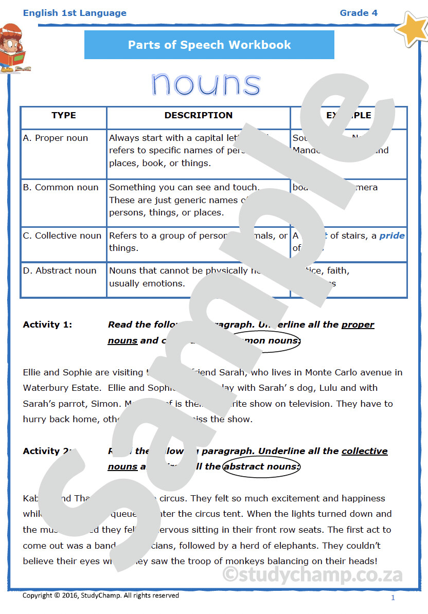 Grade 4 English: Parts of Speech