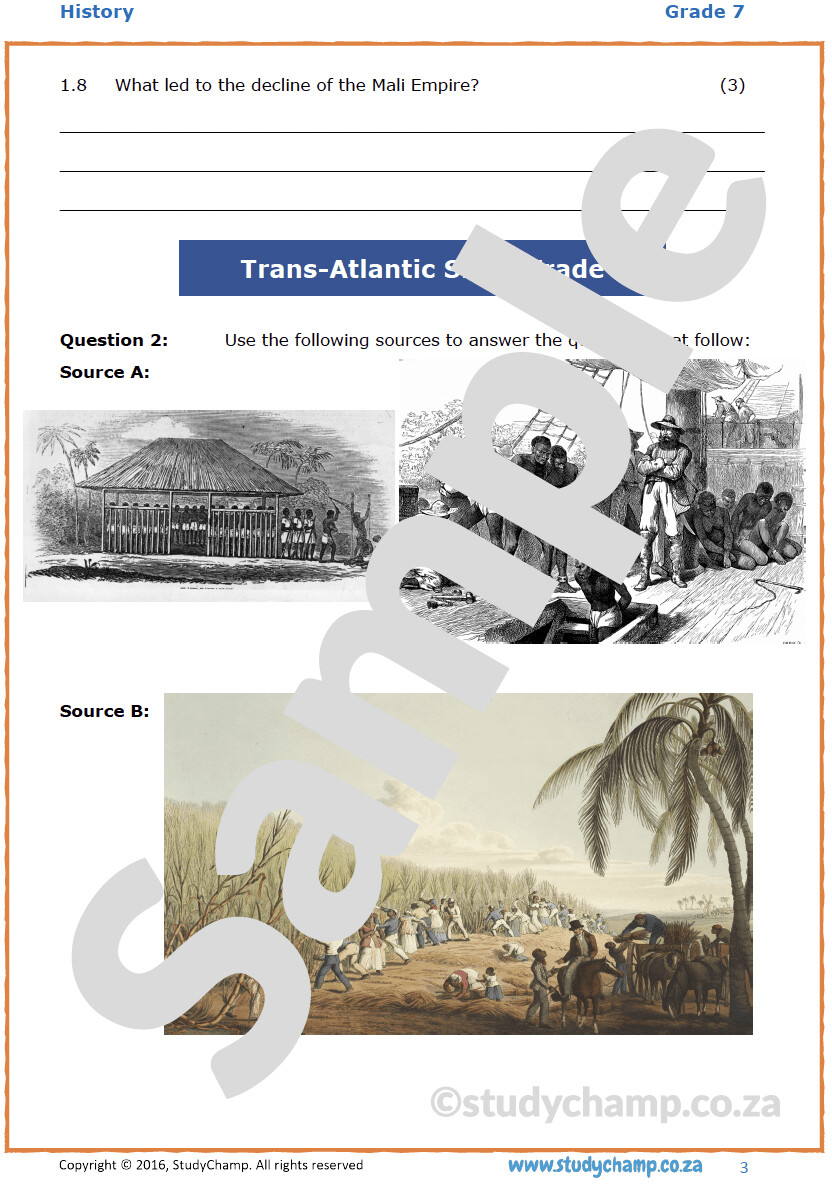 Grade 7 History Mid-year Exam Revision: Kingdom of Mali and Slavery