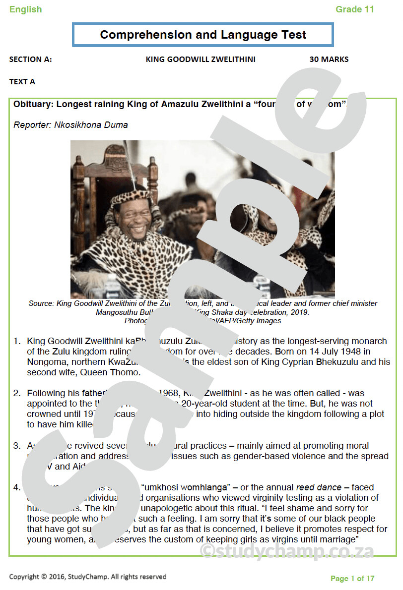 Grade 11 English Comprehension And Language Obituaries Grade 11 English Comprehension And Language Obituaries