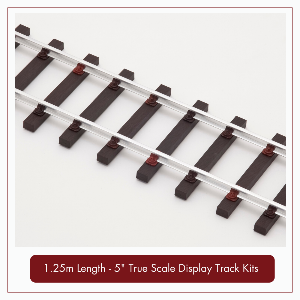 1.25m (4ft) - 5" Gauge True Scale Display Track Kit with 16mm ( 5/8" x ...