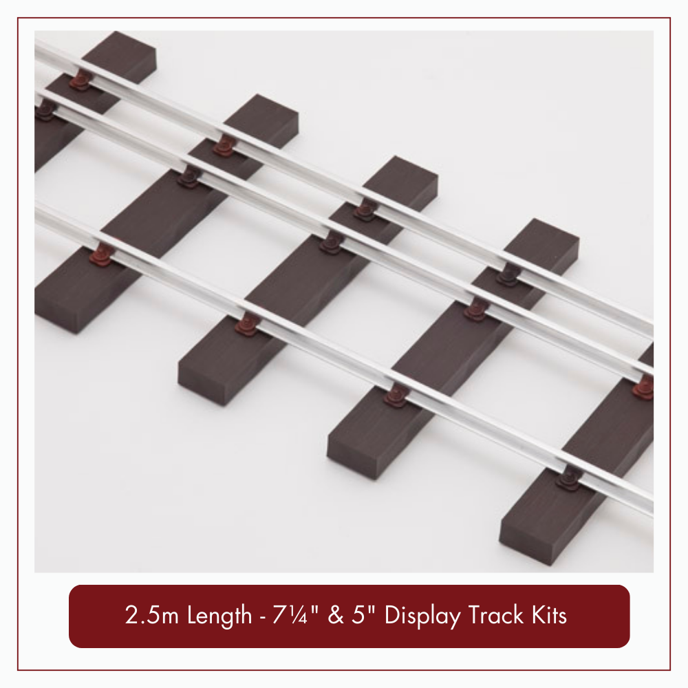 2.5m (8ft) - 7¼" & 5" Gauge Display Track Kit with 16mm ( 5/8" x 5/8 ...