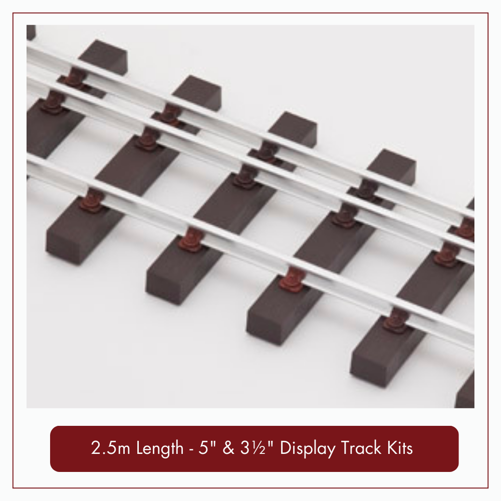 2.5m (8ft) - 5" & 3½" Gauge Display Track Kit with 16mm ( 5/8" x 5/8 ...