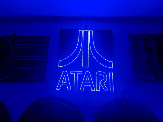 Atari logo in BLUE! Over 11" tall. Over 1100 individual surface mount ...