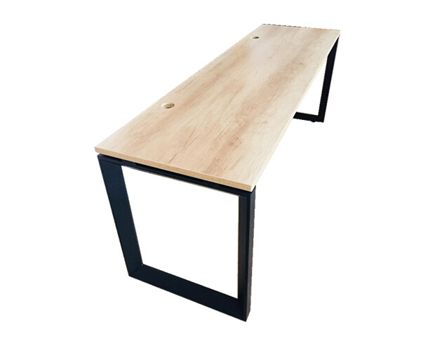 Ofix 001-OD (200x60) Office Table (Natural Wood, Brown Teakwood)