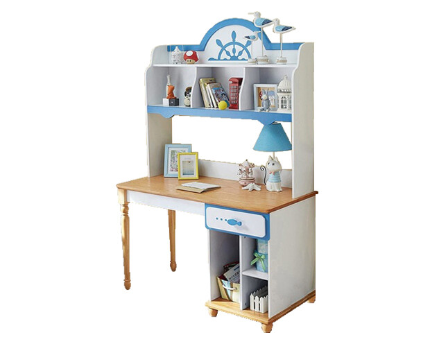 Ofix Azariah Bedroom Bookcase Desk (Chair not included) (Blue+White)