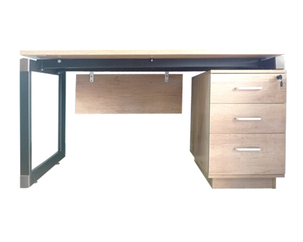Ofix 211-OF Executive Table with Drawer (Natural Wooden)