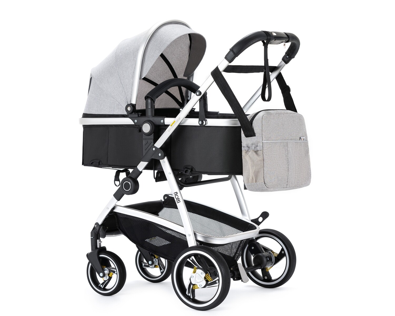 Flotti Azel 3 in 1 Baby Stroller (w/ Infant Car Seat Carrier) (Grey)