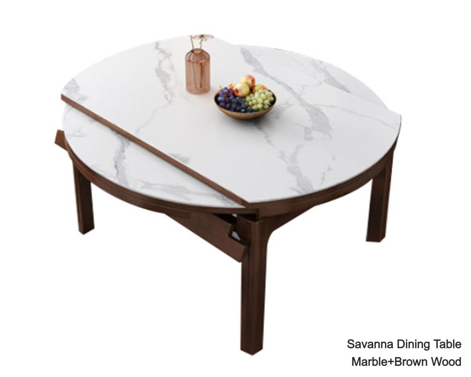 Ofix Savanna Solid Thailand Rubberwood Dining Table (Convertible Table ...