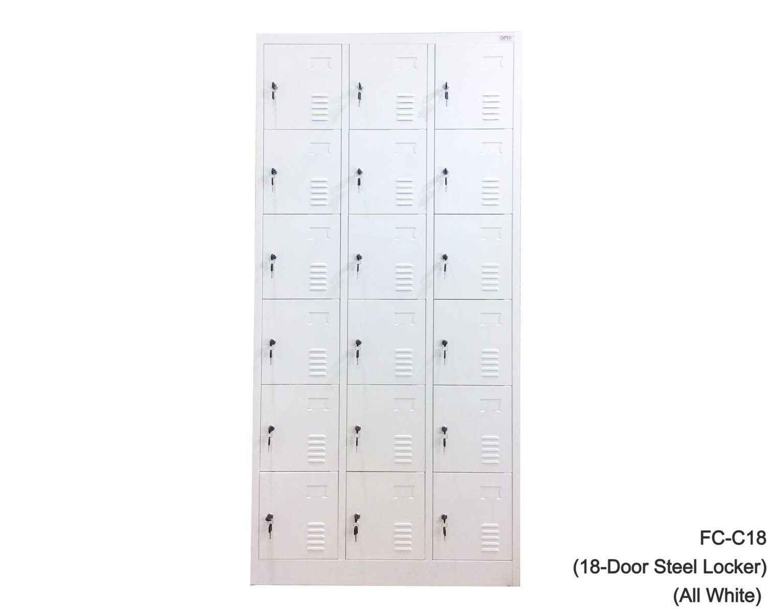 Ofix 18-Door Steel Locker Cabinet (Dark Grey+White, White)