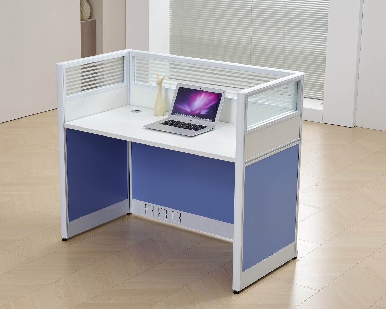 Ofix WS01 1 Seater Workstation Partition Cubicle (White+Blue, All White ...