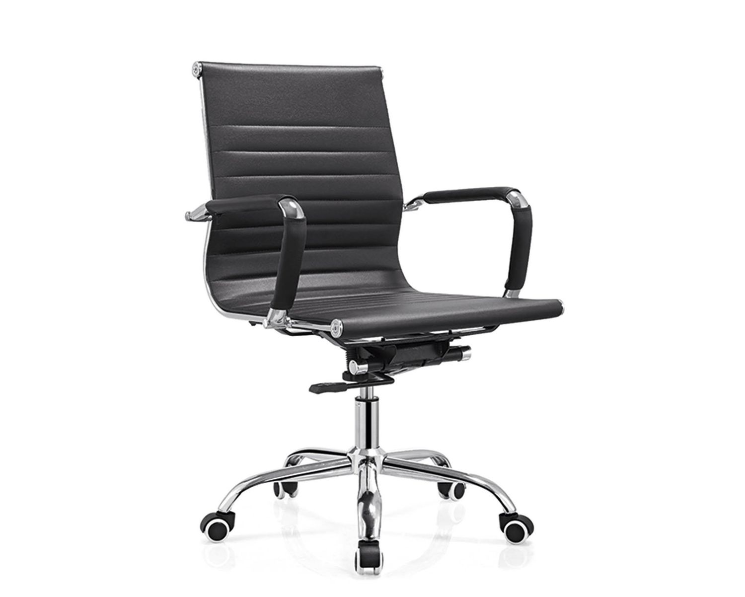 Ofix Premium-636B Mid Back PU Chair (Black, Brown)