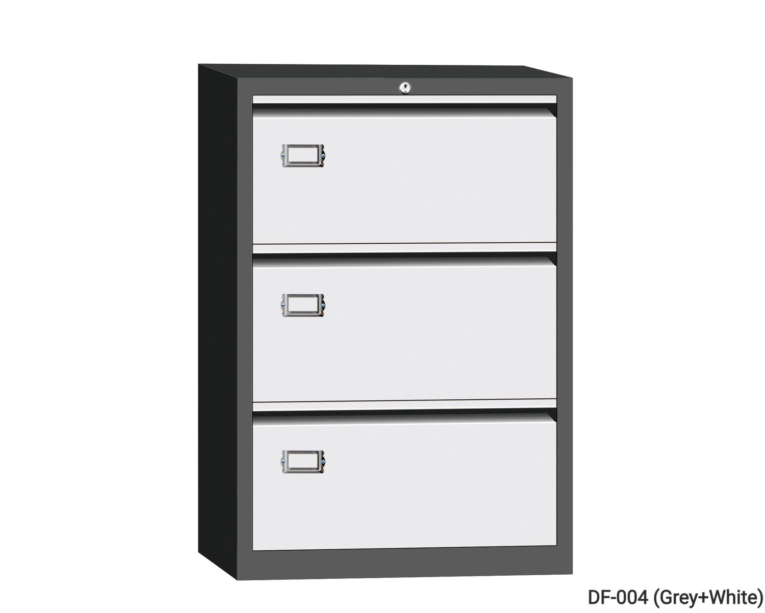 Ofix Lateral 3-Drawer Steel Filing Cabinet (Grey+White)
