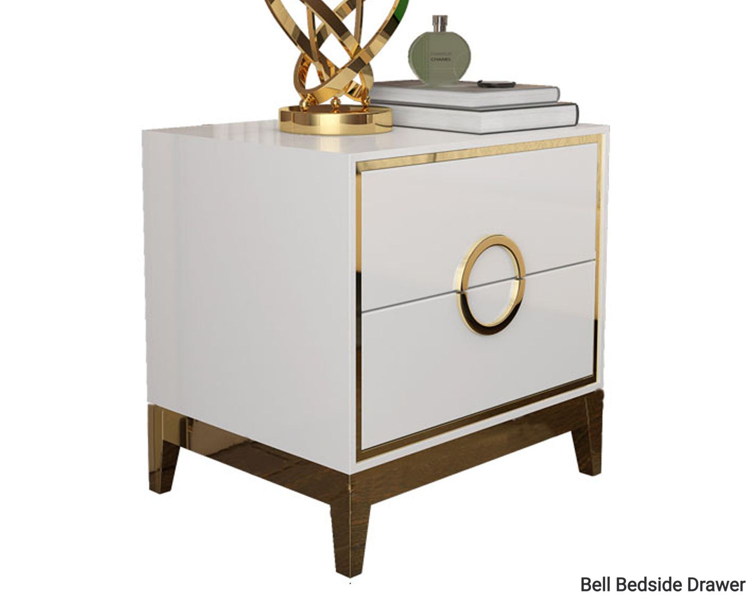 Ofix Bell Dual Layer Handle Bedside Table (with Drawer)