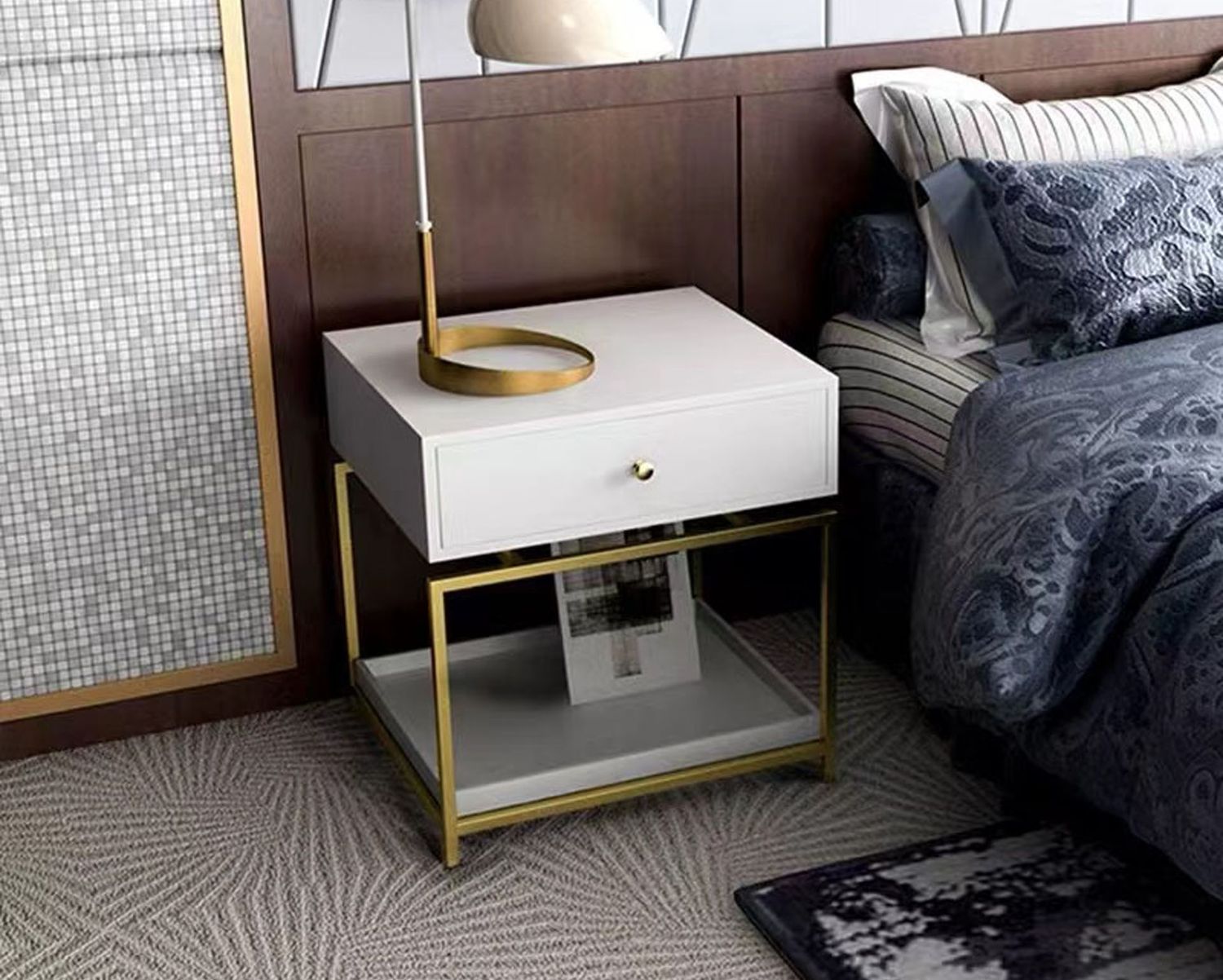 Ofix Max Dual Layer Handle Bedside Table (with Drawer)