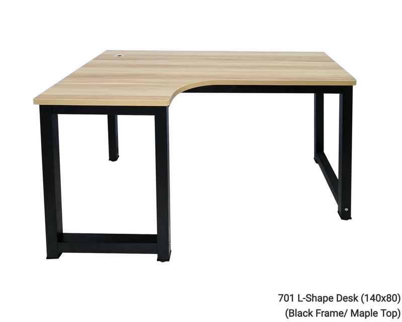 Ofix 701 Desk L-Shape Office Table (140*80) (White, Maple)