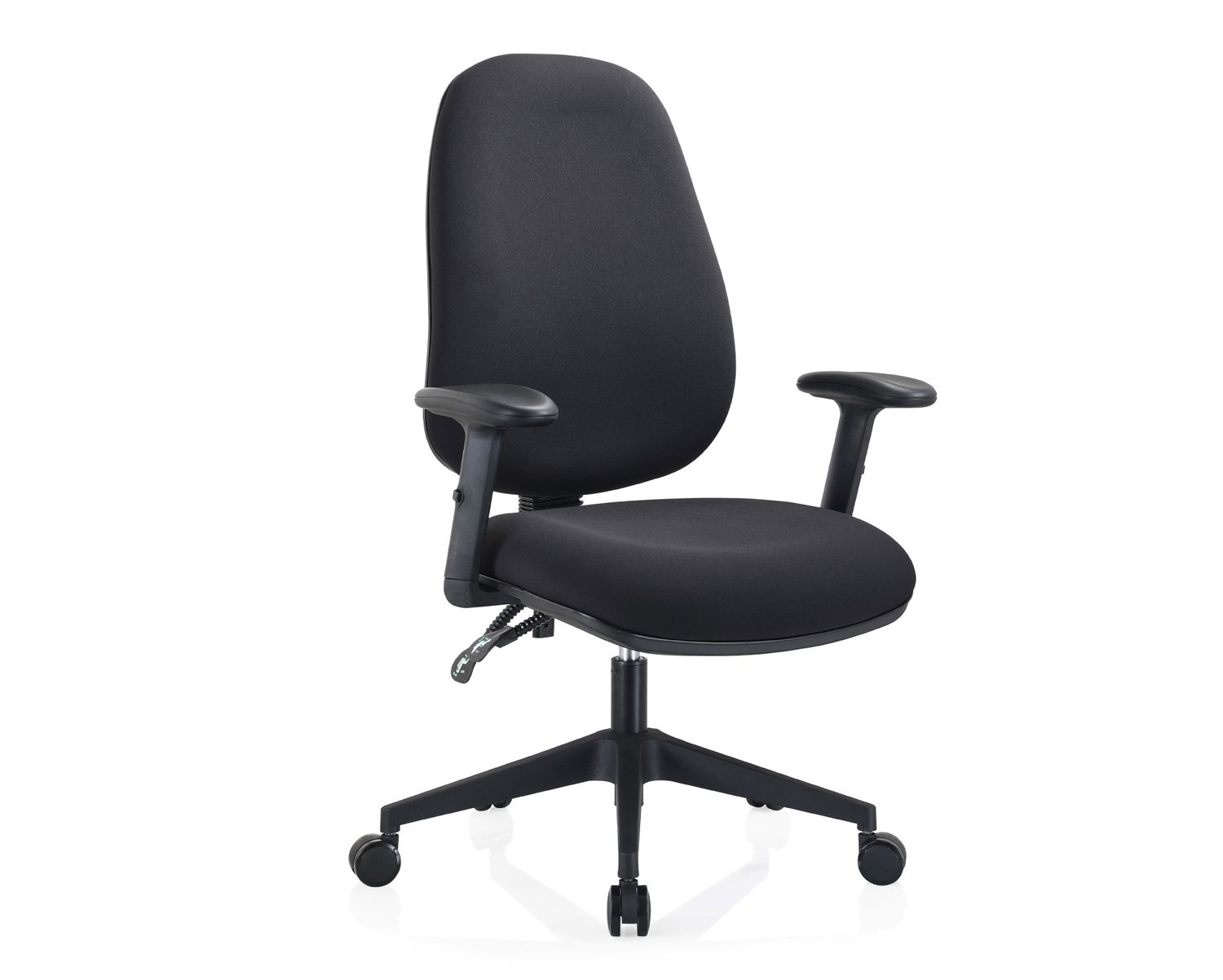 Ofix Deluxe-A09 Typist 1D Armrest Mid Back Office Chair (Black)