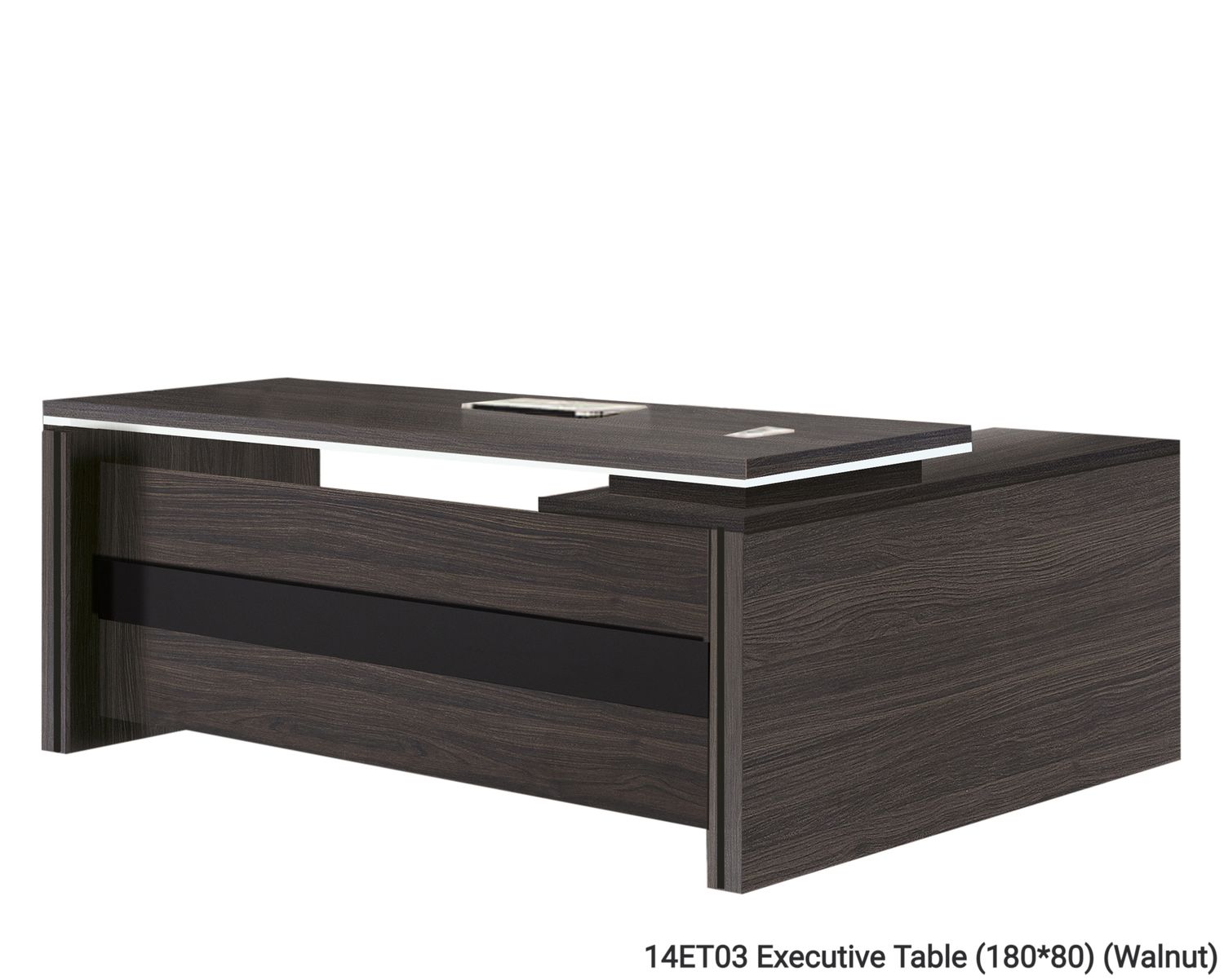 Ofix 14ET03 Executive Desk with Side Cabinet (Walnut)
