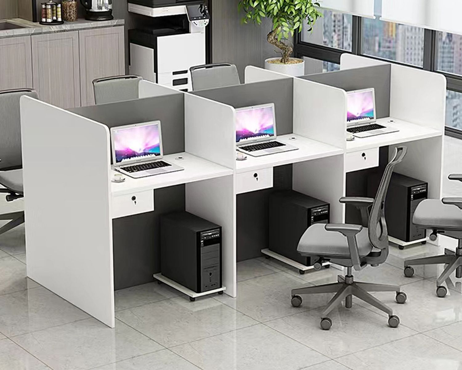 Ofix WS381Q Workstation Partition Cubicle with Fixed Drawer & CPU ...