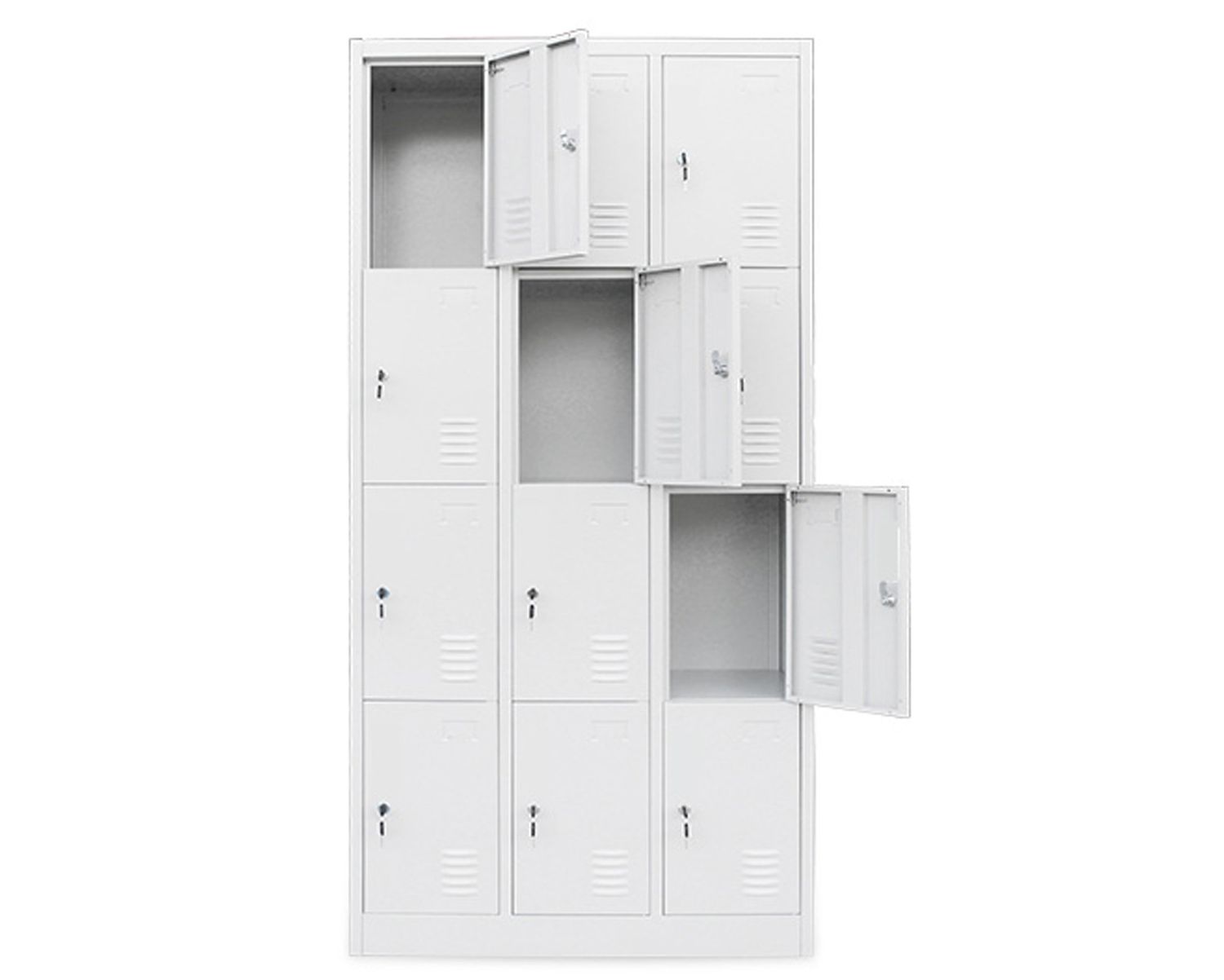 Ofix 12-Door Steel Locker Cabinet (Dark Grey, White+Dark Grey, White)