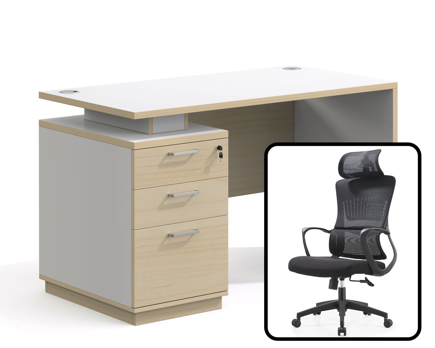 Ofix 250-OF V2 Office Table & Chair Set (120x60) Table+Korean V06 ...