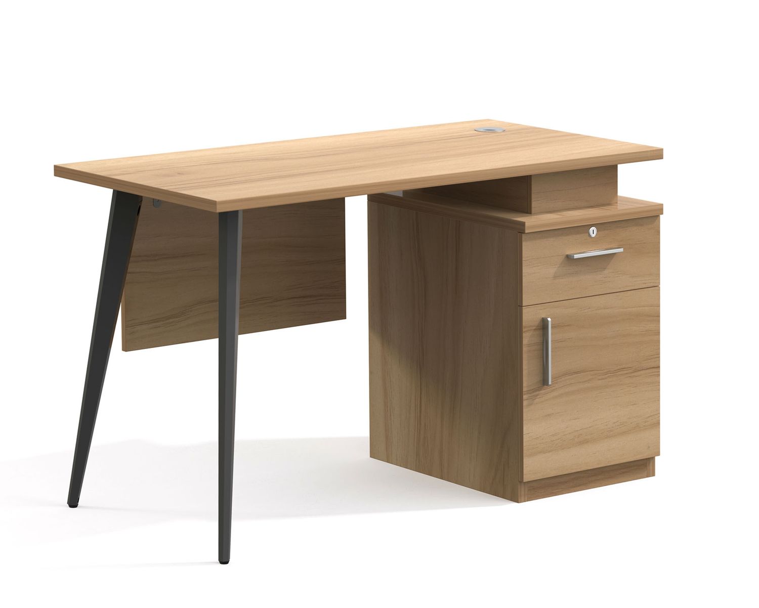 Ofix 501-OF V2 (120x60) Office Table (Asia Teak, White)