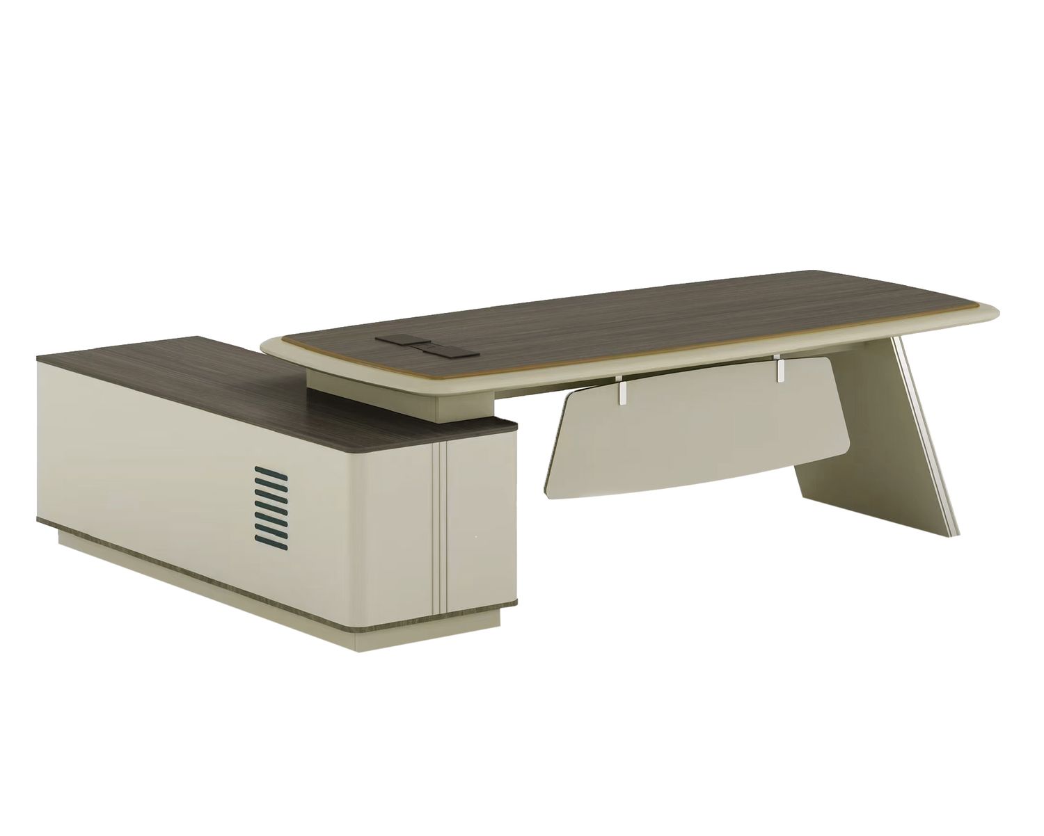 Ofix CEO Salo Desk Executive Table with Side Cabinet (Rose Wood)