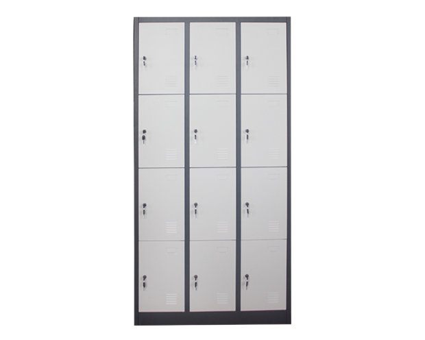 Ofix 12-Door Steel Locker Cabinet (Grey+White)