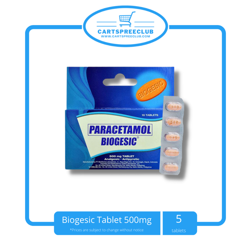 Biogesic Tablet 500mg (5 tablets)