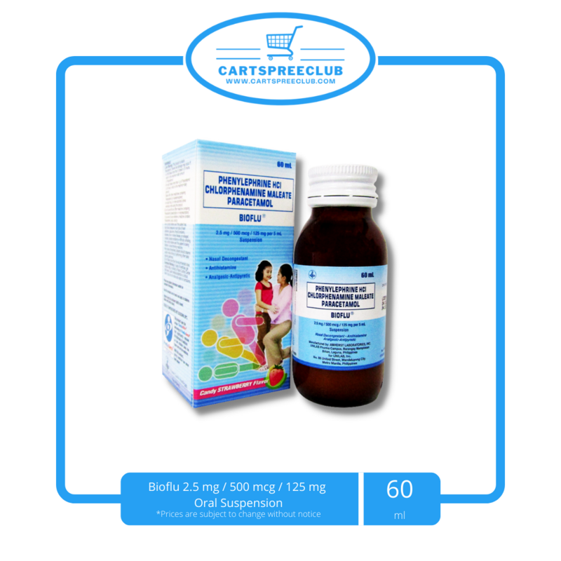 Bioflu 2.5 mg / 500 mcg / 125 mg / 60 ml Oral Suspension