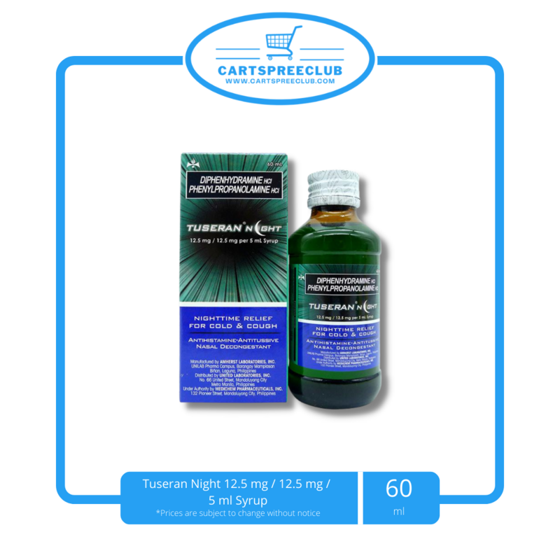 Tuseran Night 12.5 mg / 12.5 mg / 5 ml Syrup 60ml
