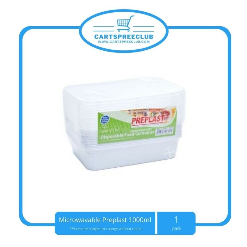 Microwavable Preplast 5 pieces, 1000ml