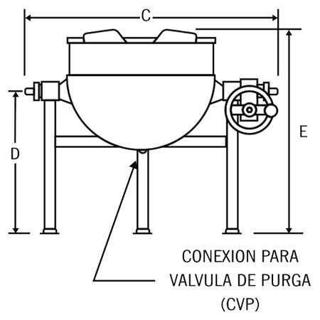 Madipsa M110VV Marmita de Volteo a Vapor sin Tapa 磊 110 Litros - Vital ...