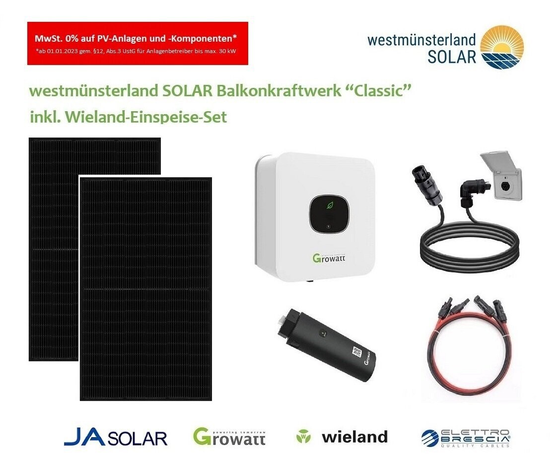 Balkonkraftwerk / Micro-Solaralage 600 Watt Plug & Play „Classic“ inkl ...