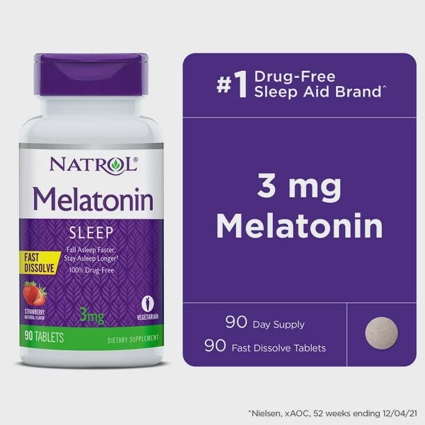 NATROL MELATONIN 3MG 90S