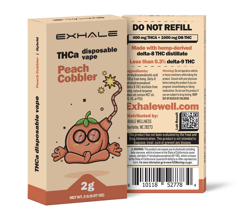 Peach Cobbler (Hybrid)-THCA 2g Disposable Wax Pen