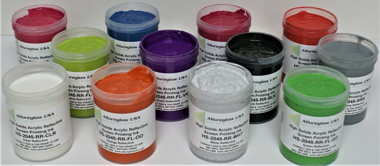 Discharge Reflective Screen Printing Inks