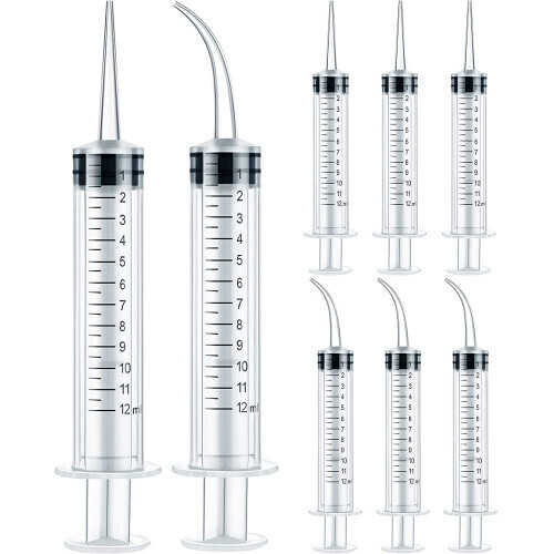 Monoject Irrigation Syringe, 12 mL Curved Tip, Bulk pack 50