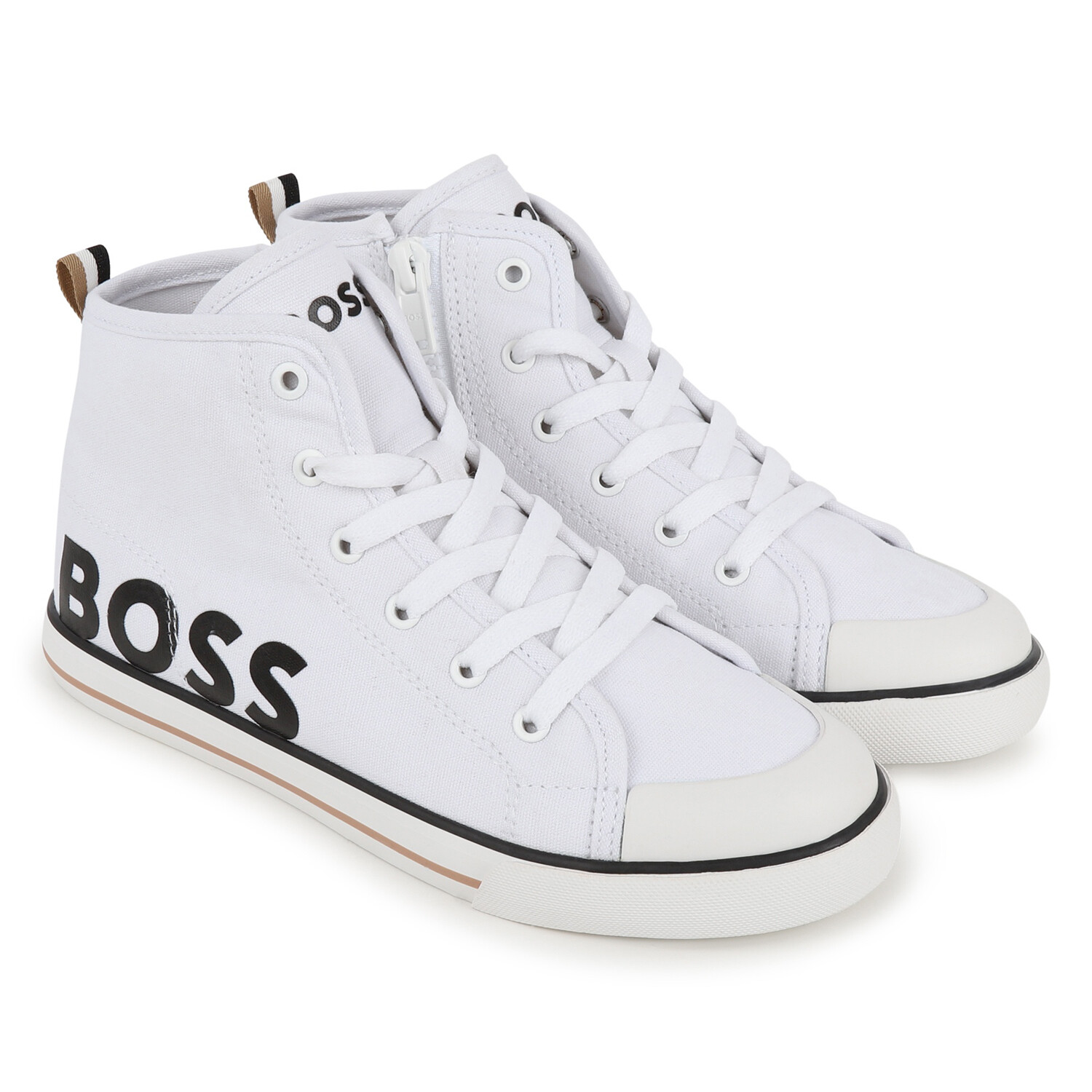 Hugo Boss Boys J51029 10P Shoe High Cut White Black Boss Logo With ...